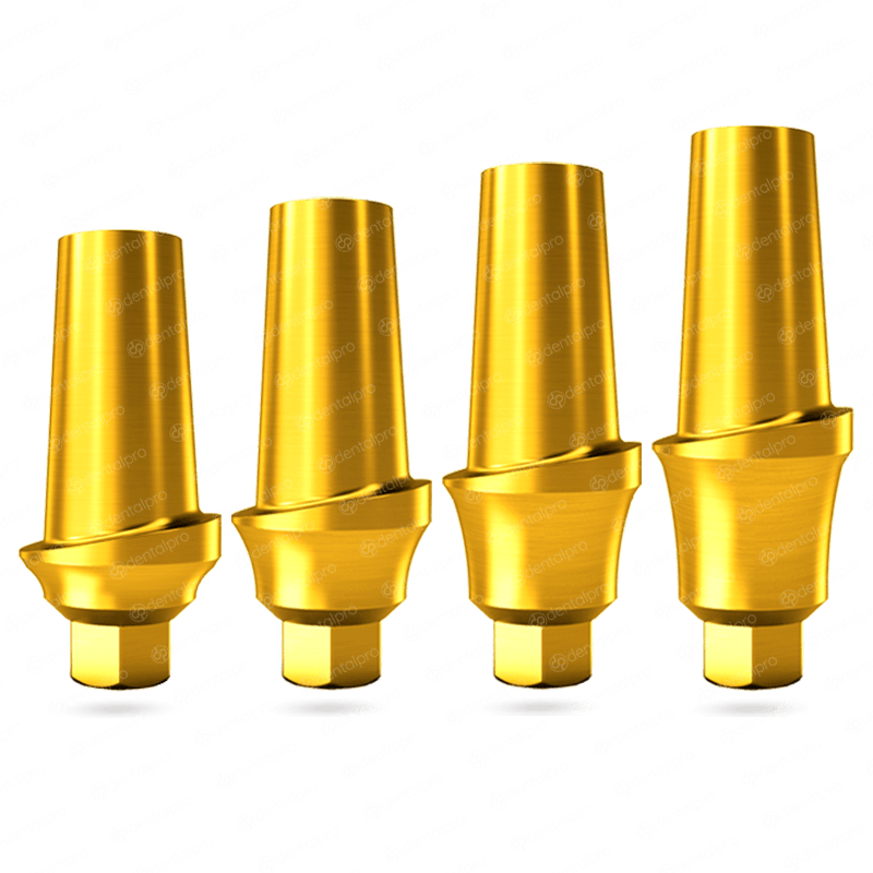 מבנה ישר קונקייב - טיטניום ציפוי מוזהב - חיבור משושה פנימי - פלטפורמה ...